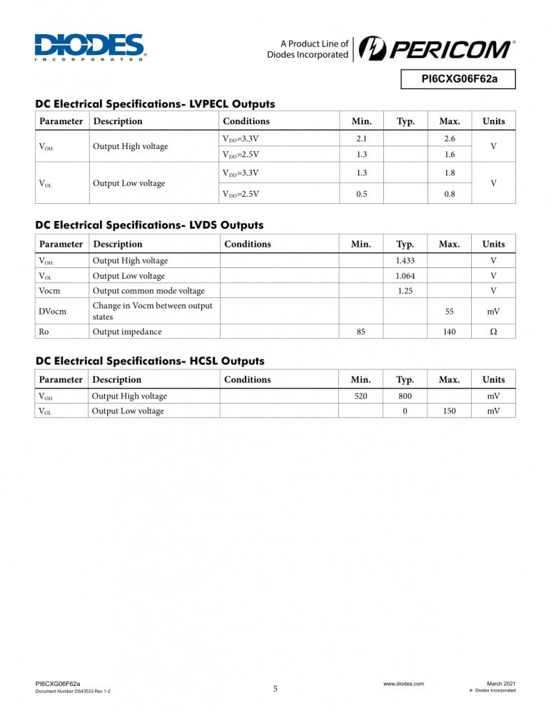 PI6CXG06F62AFBEIE datasheet page 5