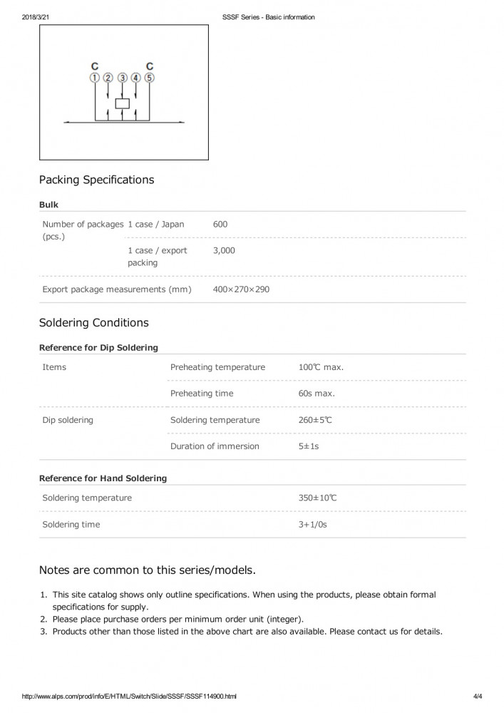 SSSF114900 circuit diagram and soldering conditions