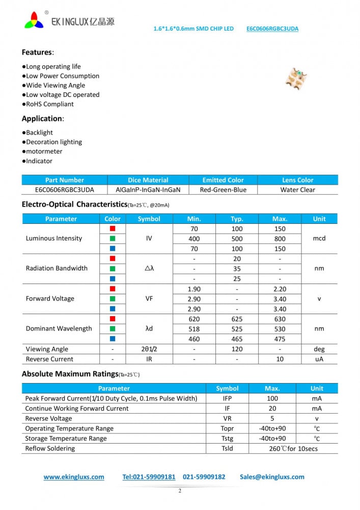 E6C0606RGBC3UDA datasheet page 2