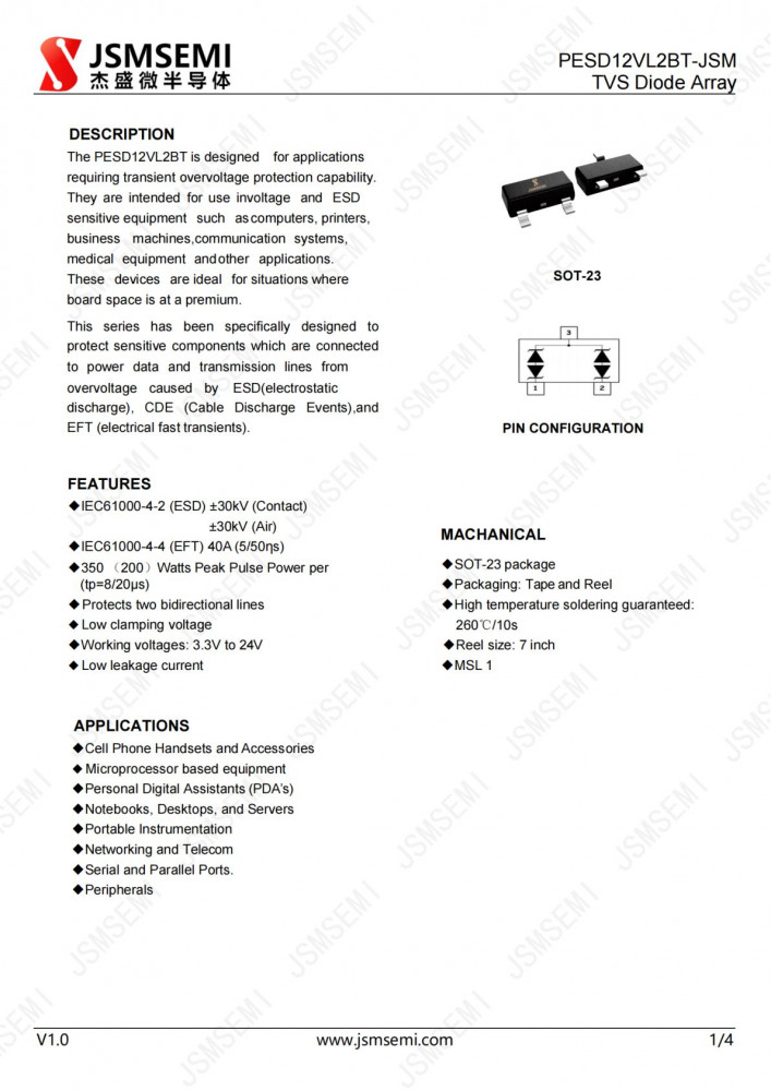 PESD12VL2BT-JSM datasheet page 1