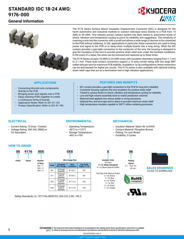 9176 Series technical document page 1