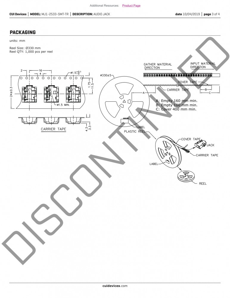 MJ1-2533-SMT-TR datasheet page 3