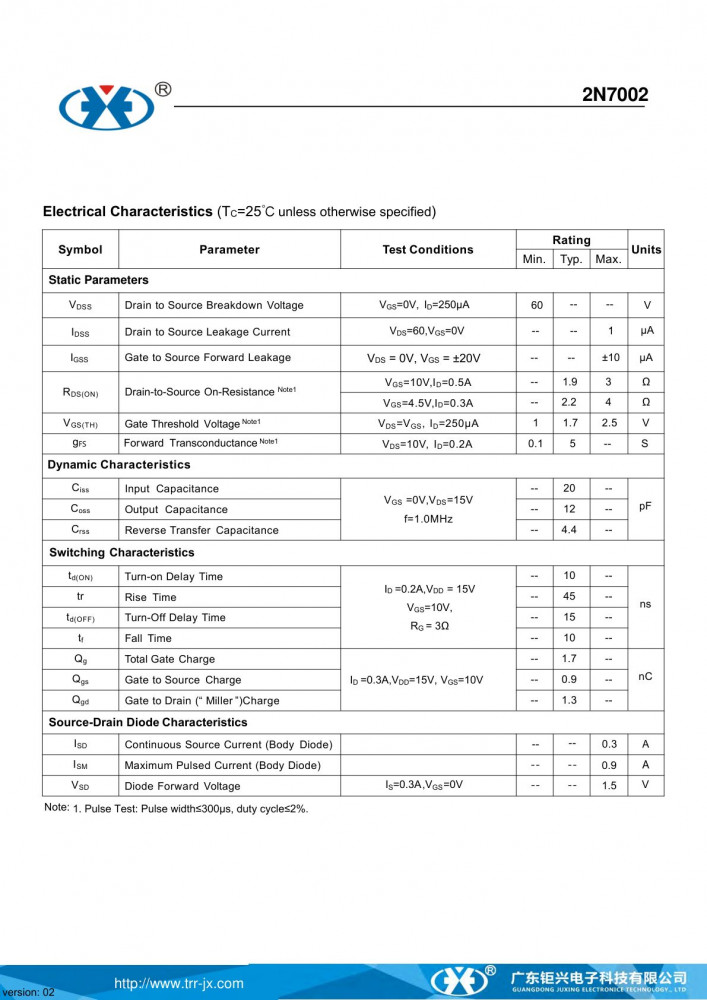 2N7002 K72 datasheet page 2