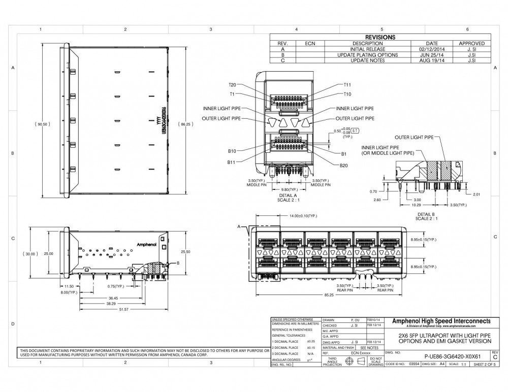 Amphenol UE86-3G6420 drawing page 2