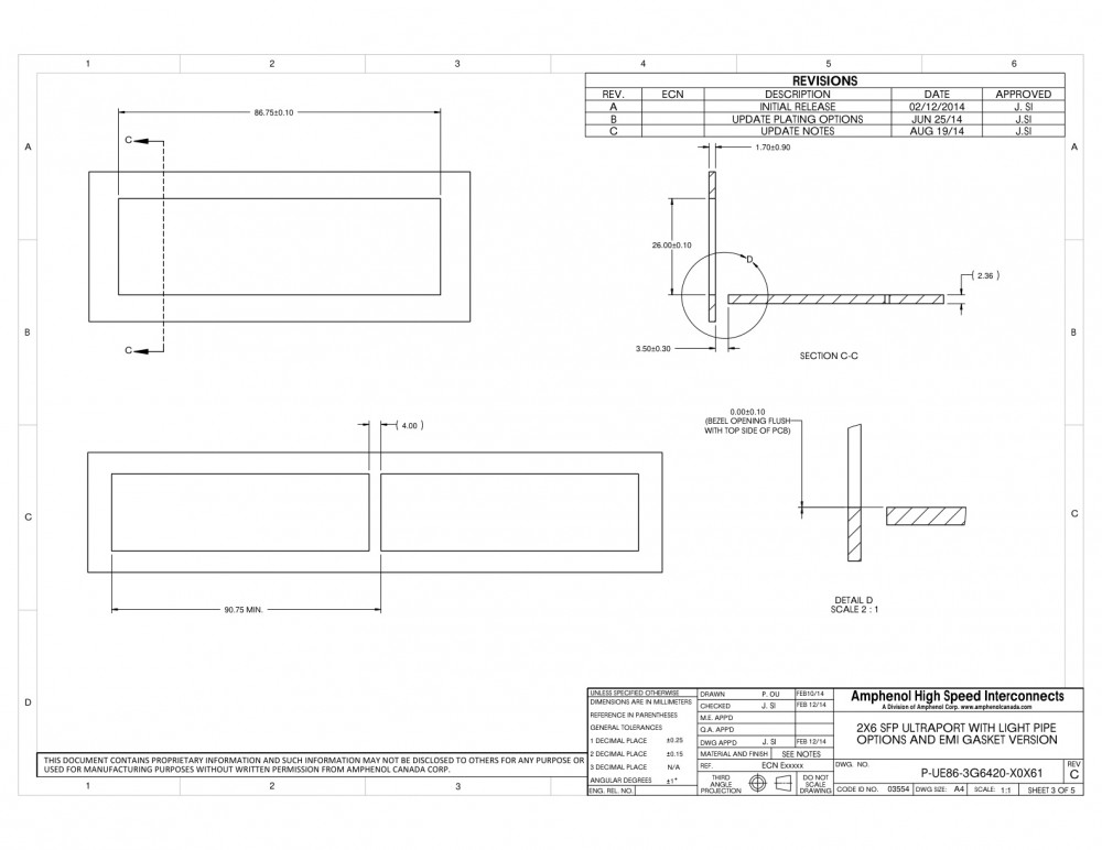 Amphenol UE86-3G6420 drawing page 3