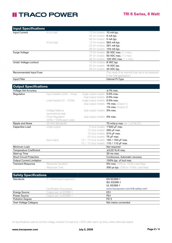 TRI 6 technical documentation page 2