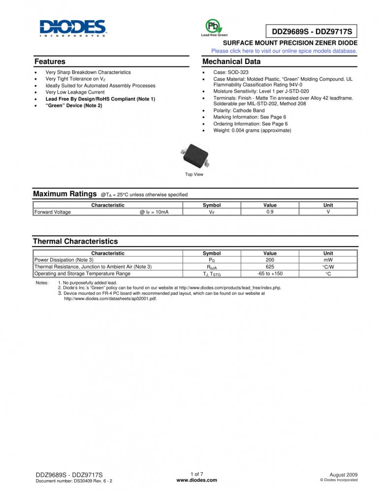 DDZ9702S-7 datasheet page 1