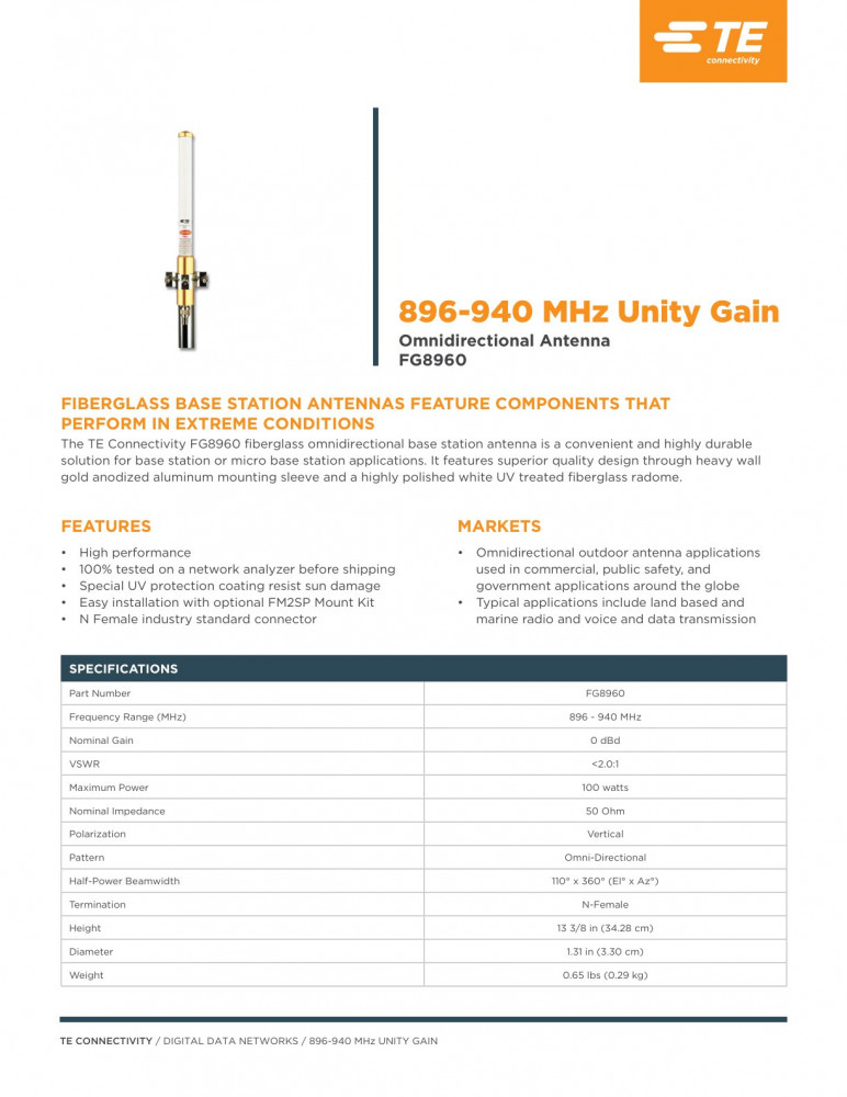 FG8960 technical document page 1