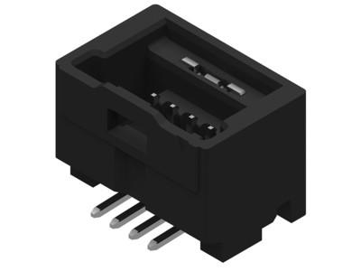 Spot-On Wire-to-Board Header without Nail, 1.50mm Pitch, Dual Row, Vertical, 14 Circuits, with Potting Capability, Matte Tin (Sn) Plating, Black
