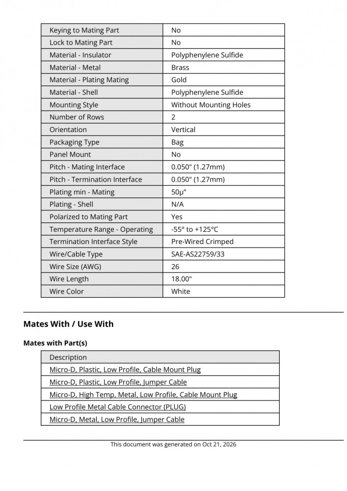 Technical document image 2 for MP-221-025-261-00Y1