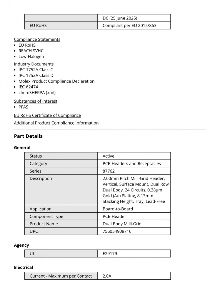MOLEX 877620003 technical document preview, page 2