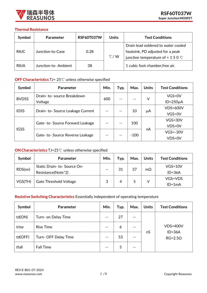 RSF60T037W datasheet page 2