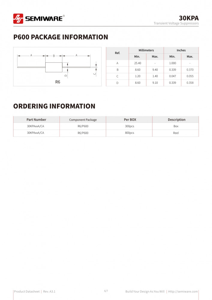 SEMIWARE 30KPA28CA datasheet page 6