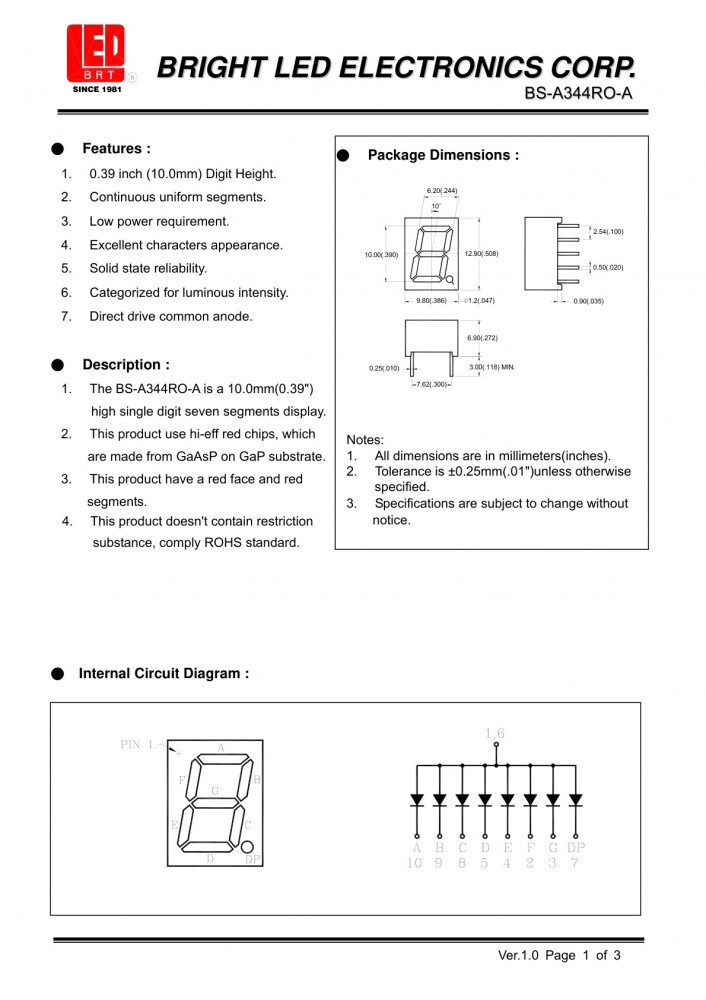 BS-A344RO-A datasheet page 1