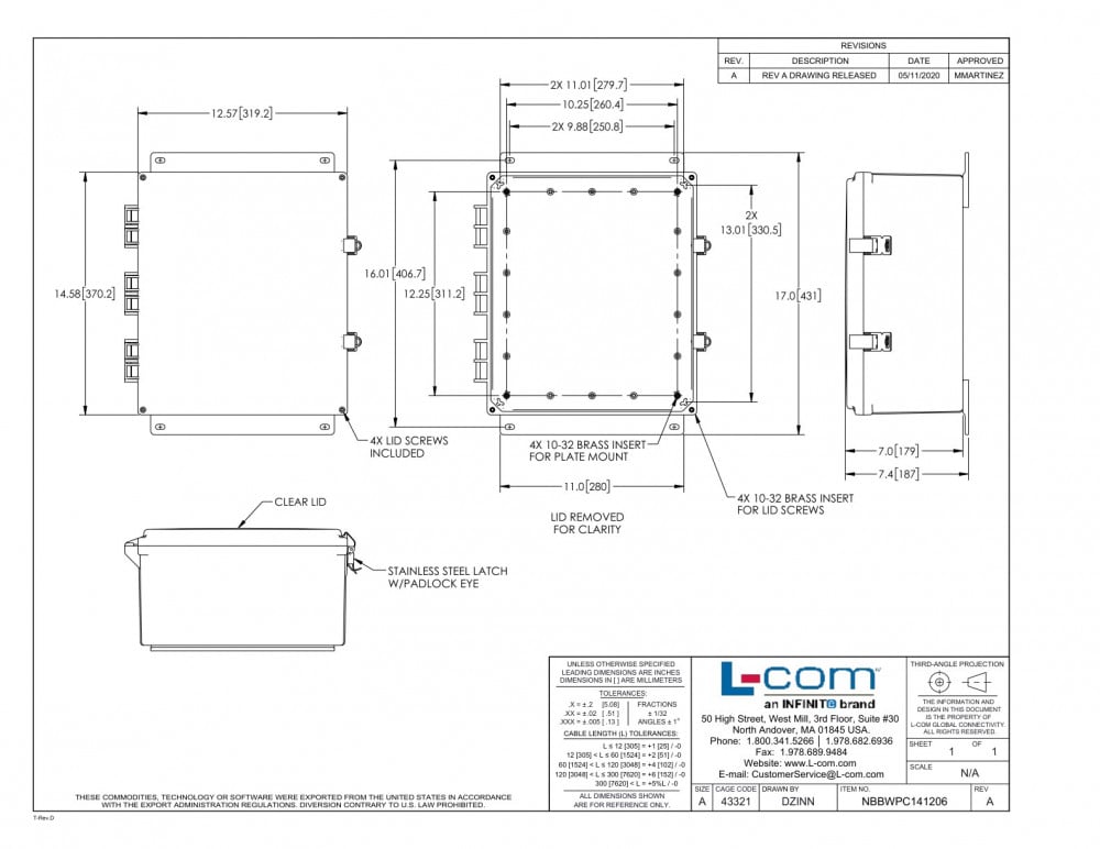 L-com NBBWPC141206 engineering drawing