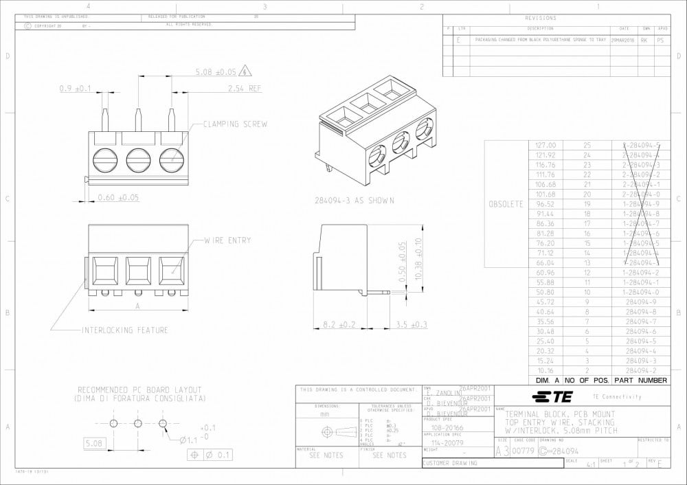TE Connectivity 284094 drawing sheet 1