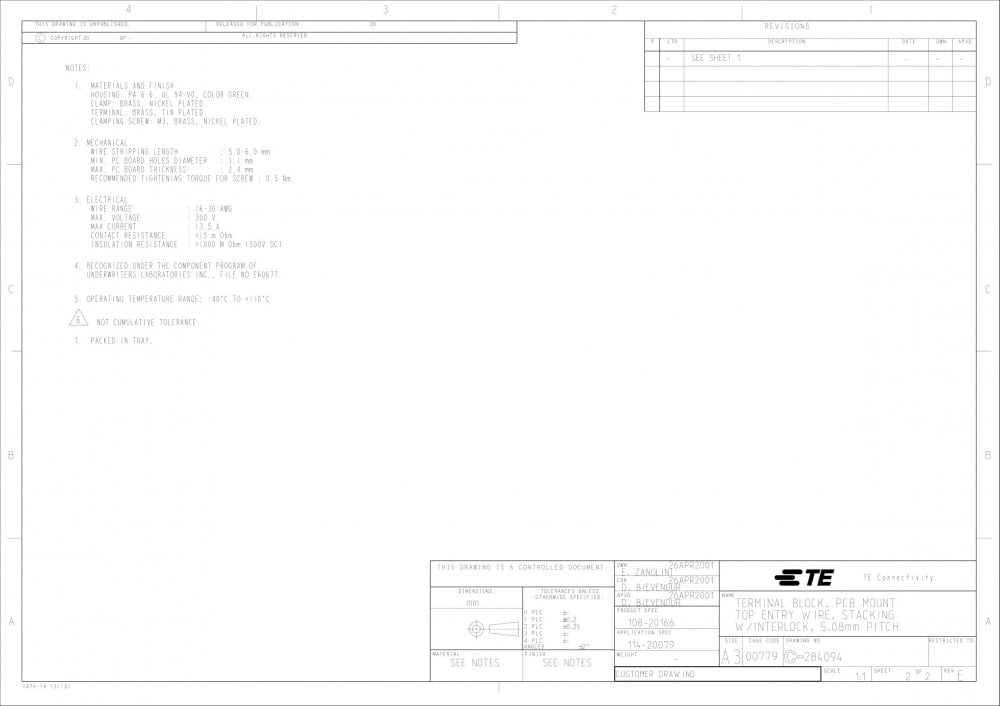 TE Connectivity 284094 drawing sheet 2