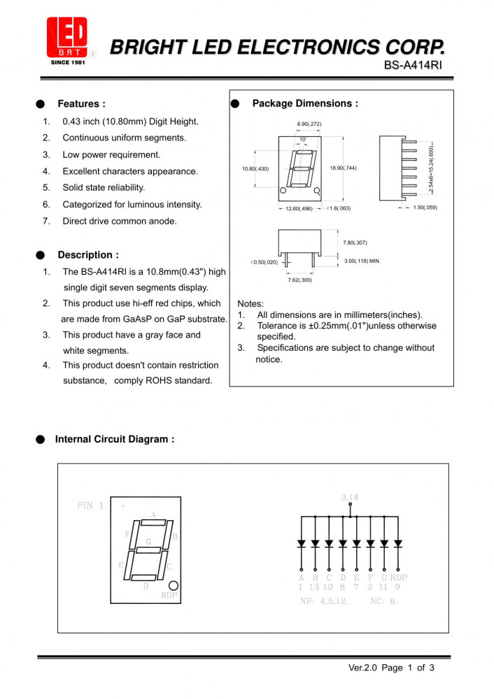 BS-A414RI technical document page 1