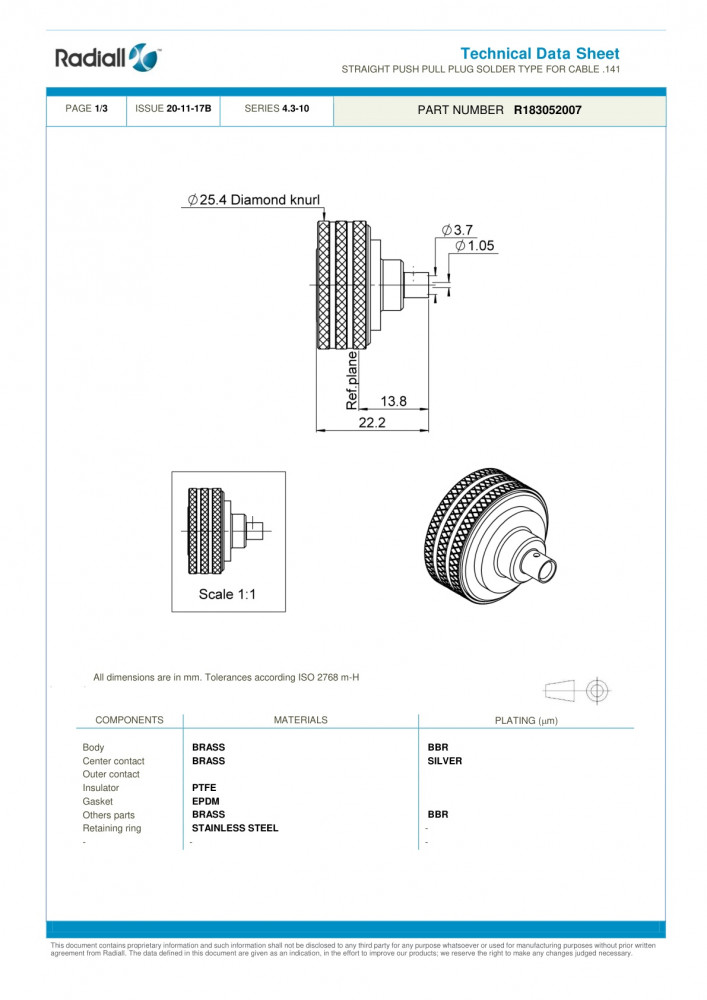 Radiall R183052007 datasheet page 1