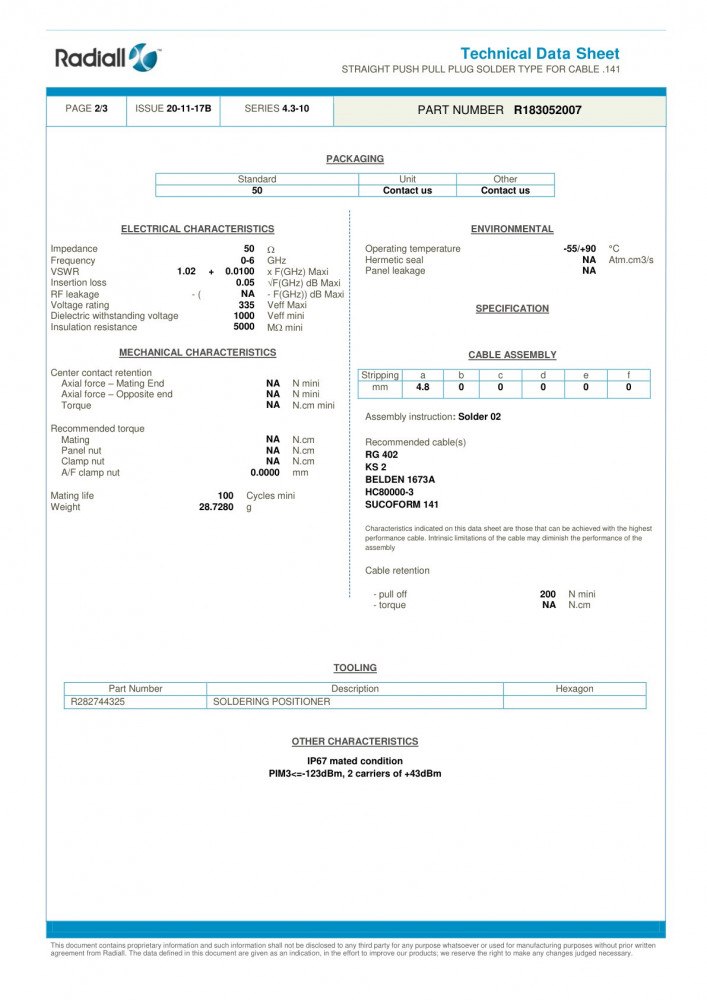 Radiall R183052007 datasheet page 2