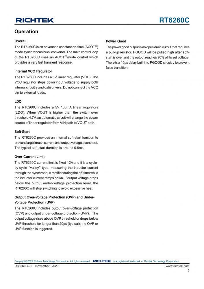 RT6260C datasheet page 5