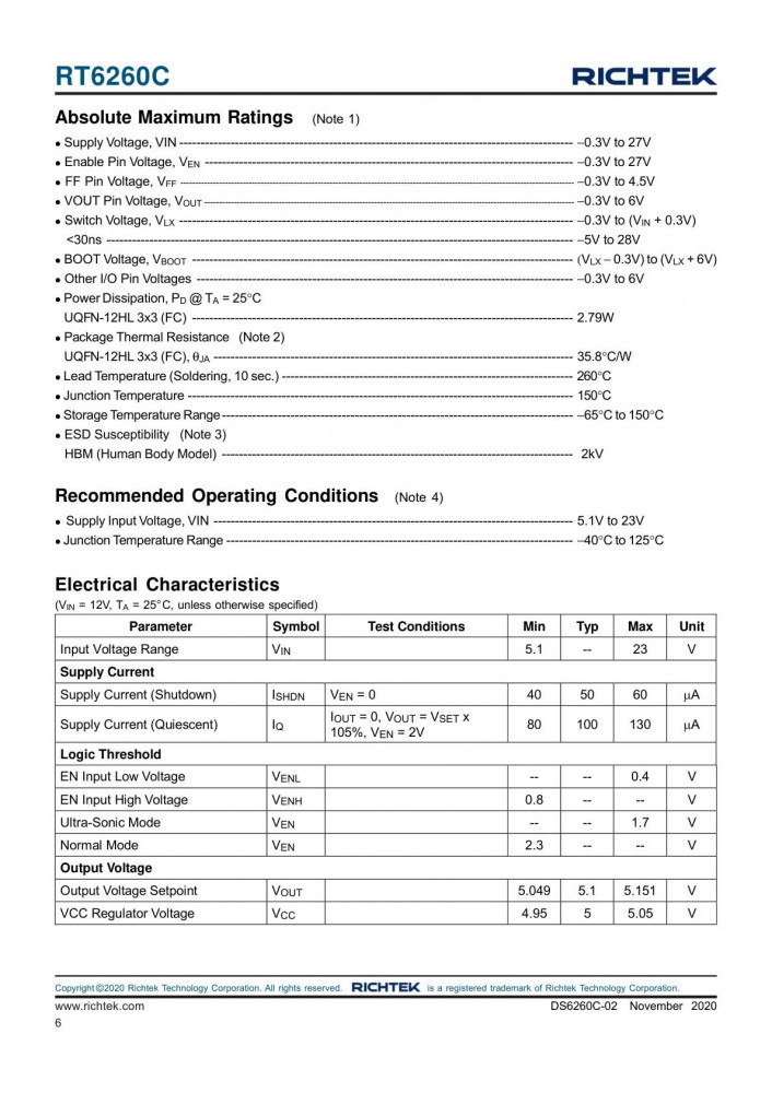 RT6260C datasheet page 6