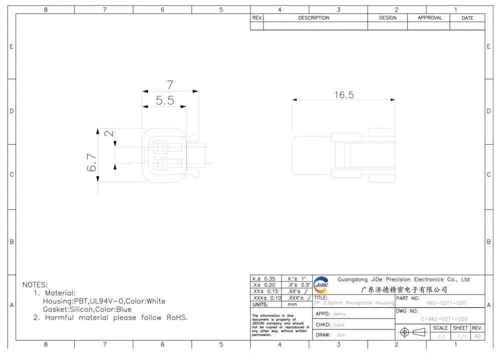 JIDC 962-0211-020 technical drawing preview
