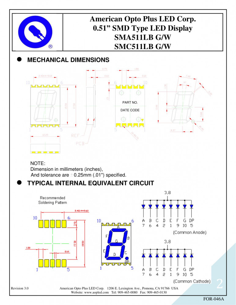 SMA511LB product document, page 2