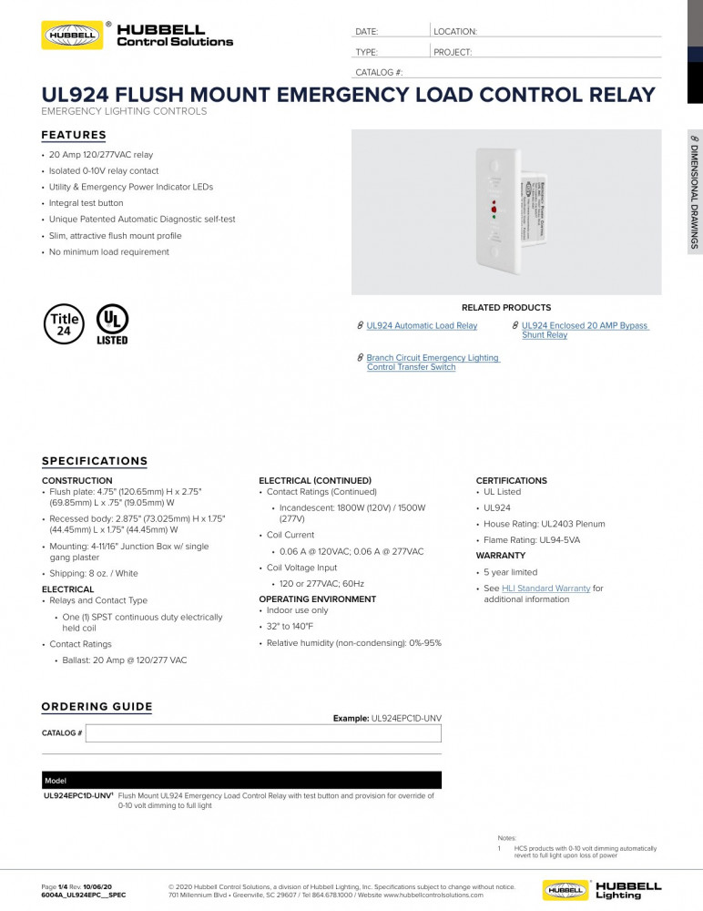 UL924EPC1D-UNV product documentation, page 1