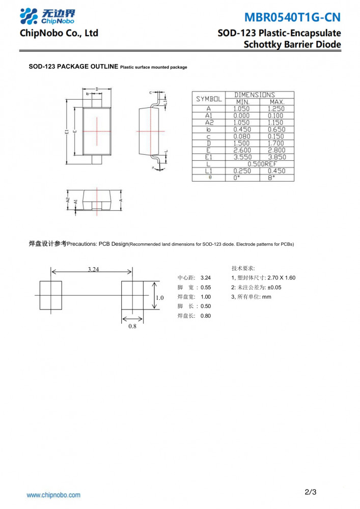 MBR0540T1G-CN datasheet page 2
