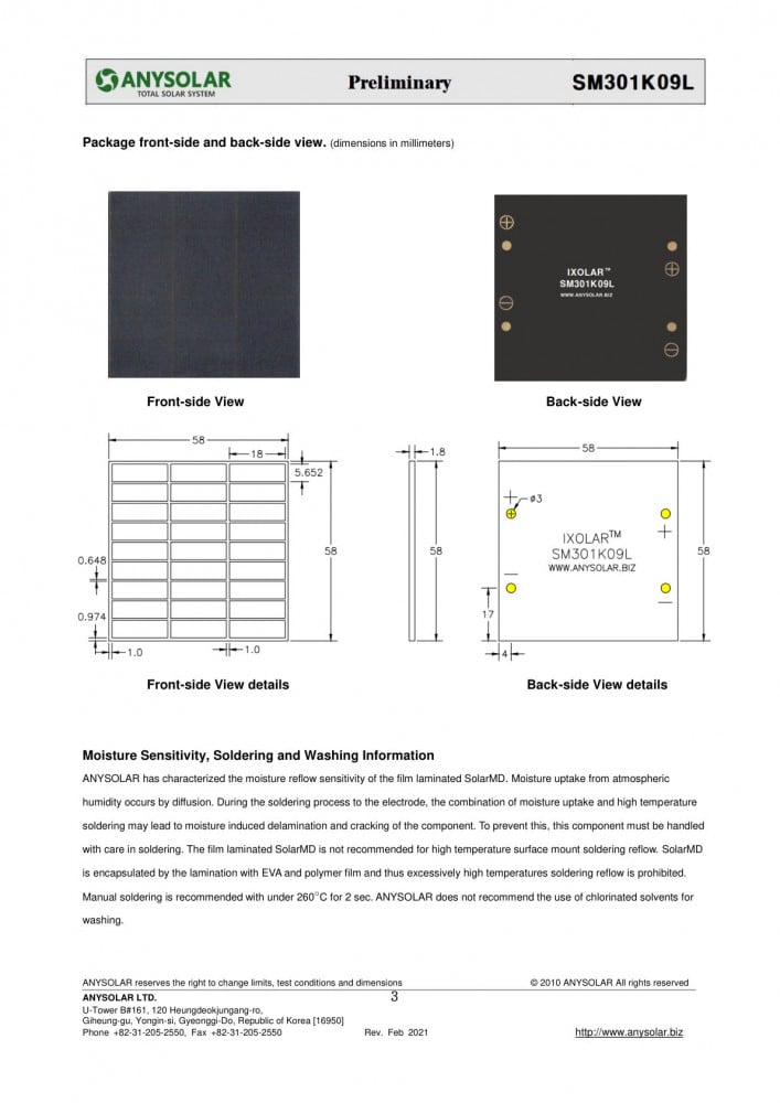 ANYSOLAR SM301K09L datasheet page 3