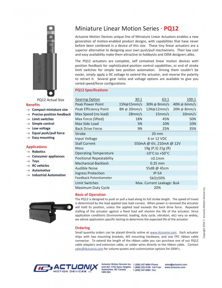 PQ12 datasheet page 1