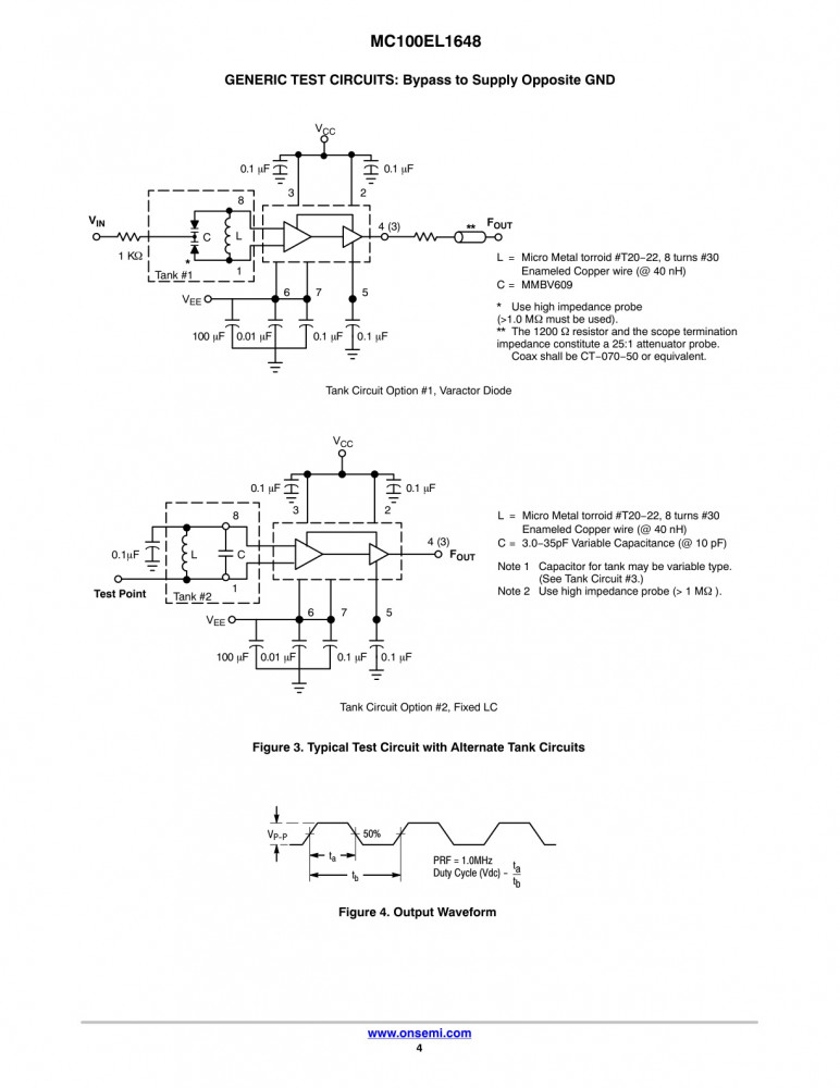 MC100EL1648 datasheet page 4