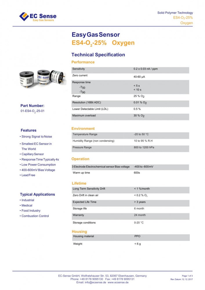 ES4-O2-25-01 datasheet page 1