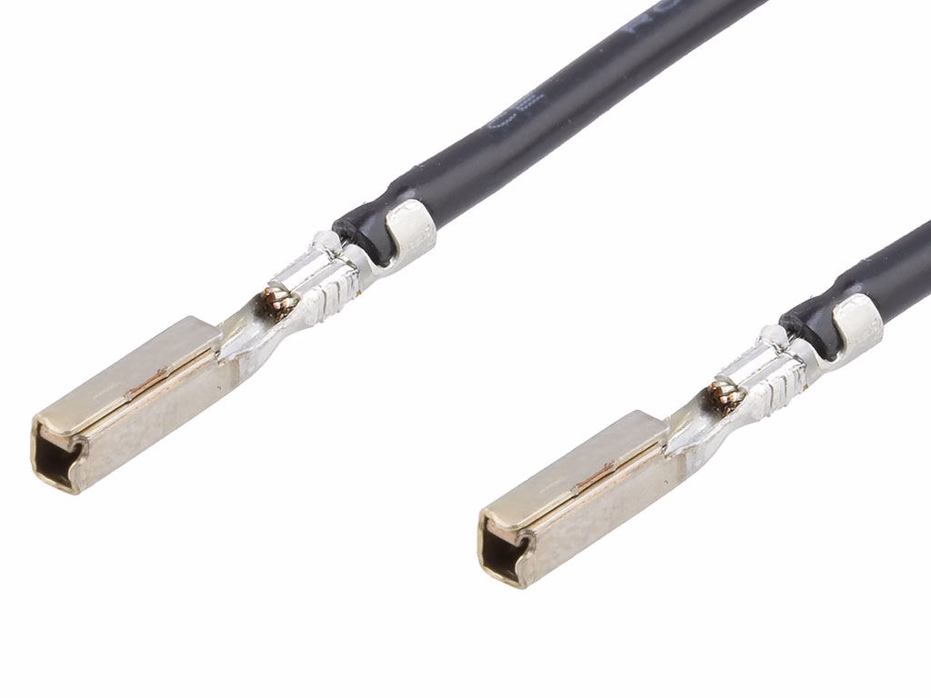Pre-Crimped Lead MX64 Female-to-MX64 Female, Gold (Au) Plating, 300.00mm Length, 18 AWG, Black for sale
