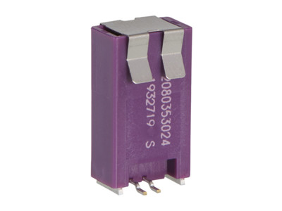 ConnTAK50 Header, Single Row, Vertical, Surface Mount, 2 Circuits, Key D, Violet, with Pick-and-Place Tape for sale
