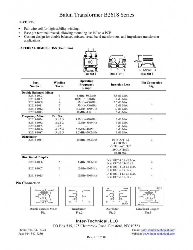 B2618 series product documentation page