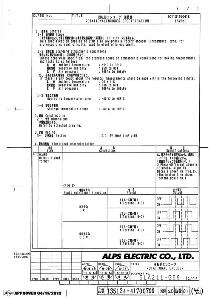 EC11G1560418 specification page 1
