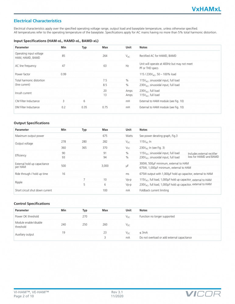 VI-HAM-EL datasheet page 2