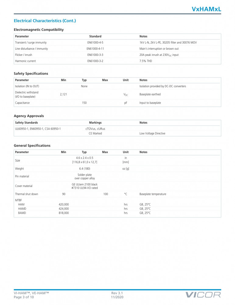 VI-HAM-EL datasheet page 3