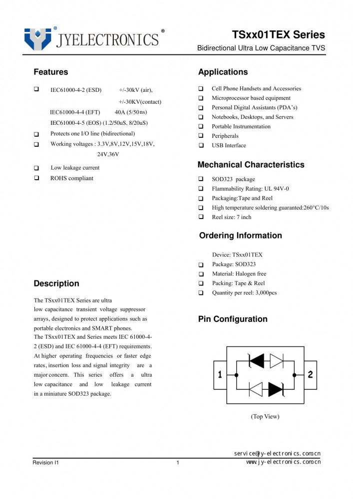 TS1501TEX datasheet page 1