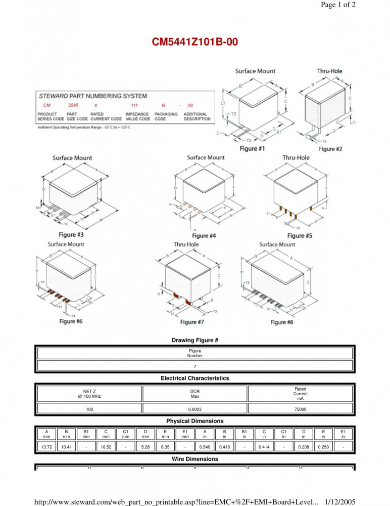 CM5441Z101B-00 mechanical drawing