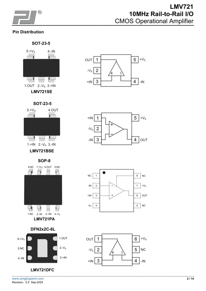 LMV721SE technical document page 2