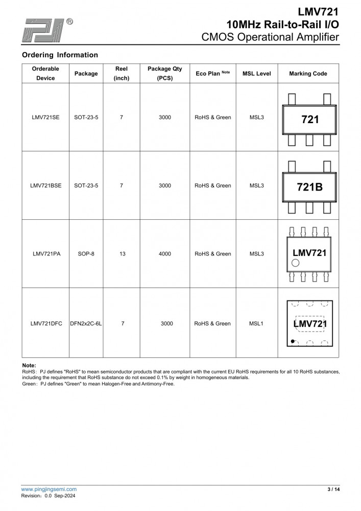 LMV721SE technical document page 3