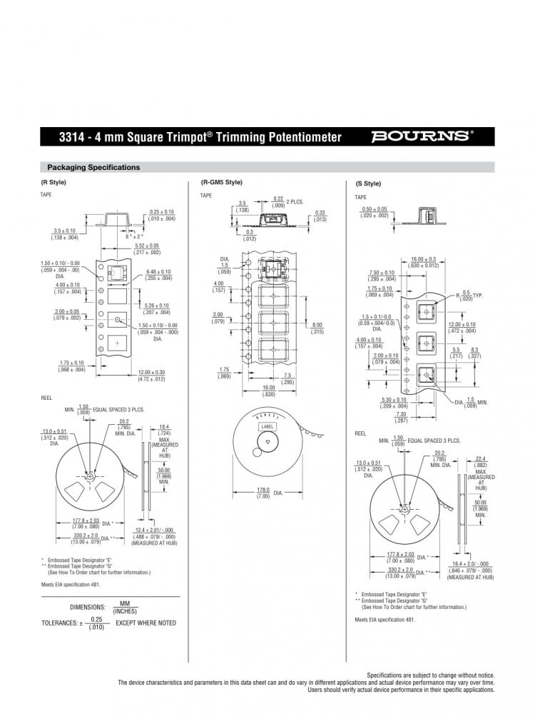 BOURNS 3314 datasheet page 4