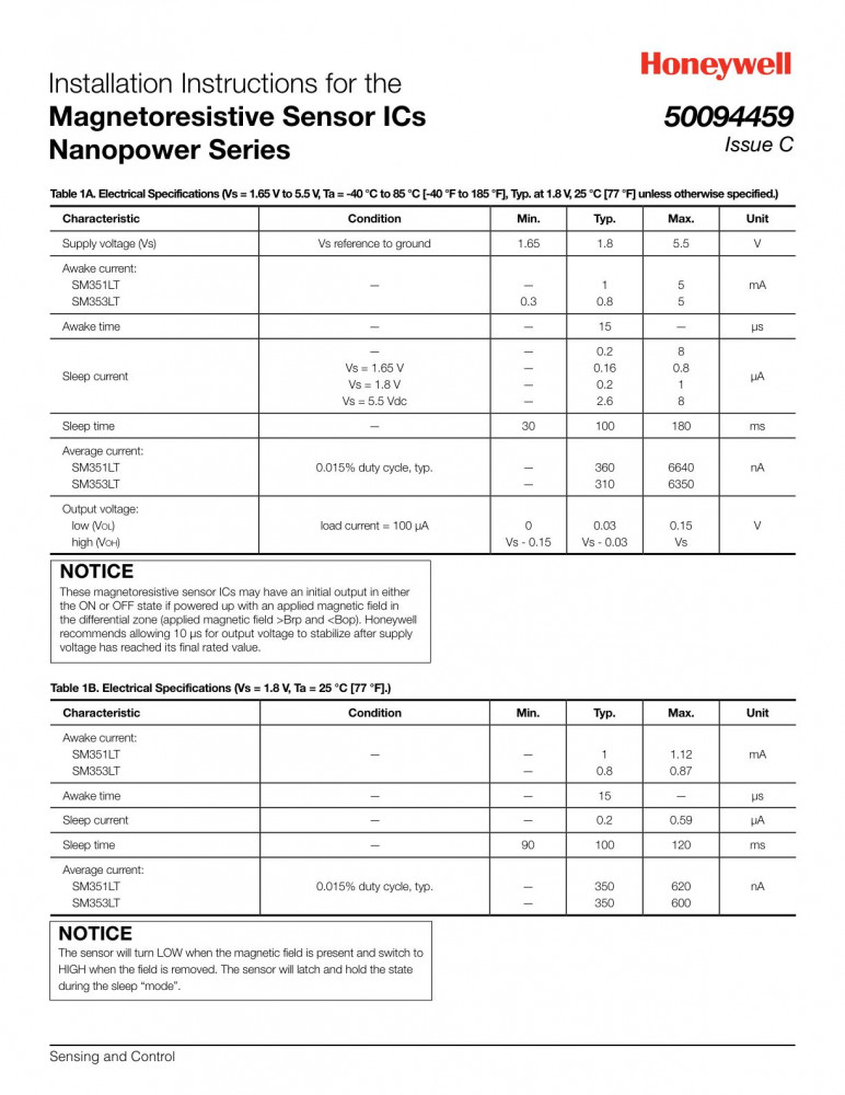 SM353LT datasheet page 1