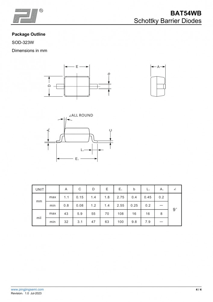 BAT54WB datasheet preview, page 4