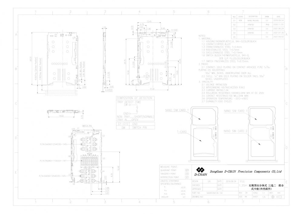 SA3201254135-152 technical drawing page 1