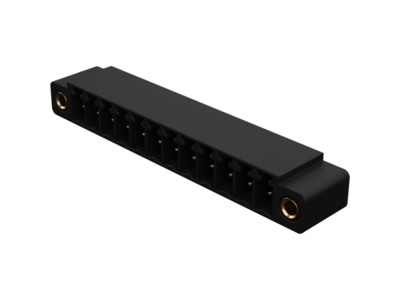 3.50mm Pitch Eurostyle Right-Angle PCB Header, with Threaded Retention Inserts, Gold (Au) Plated, Black, 12 Circuits for sale