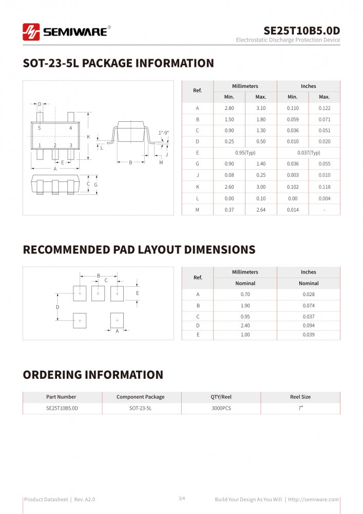 SE25T10B5.0D datasheet page 3
